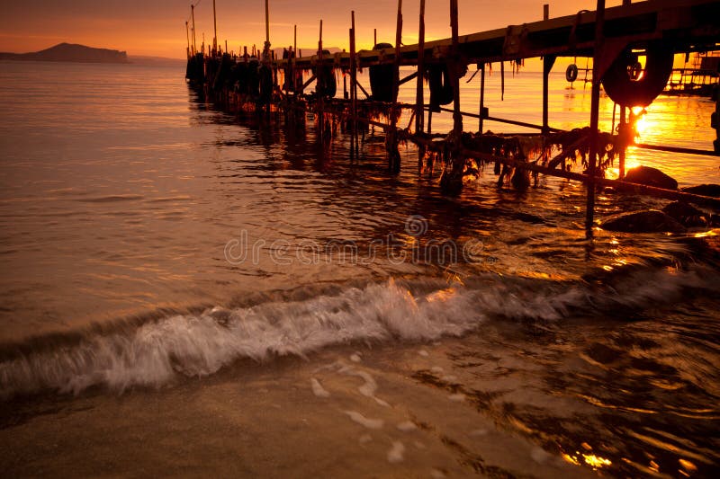 Pier Sunset stock photo. Image of beach, pacific, california - 22857866