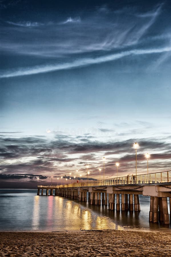Pier at Sunset Versilia Italy Stock Photo - Image of railing, dock ...