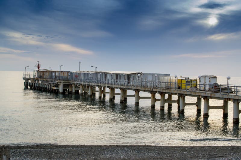 Pier at Sunset stock image. Image of sunrise, port, dramatic - 53340691