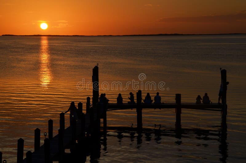 Pier and Sunset in Key Largo Florida Stock Photo - Image of sunshine ...