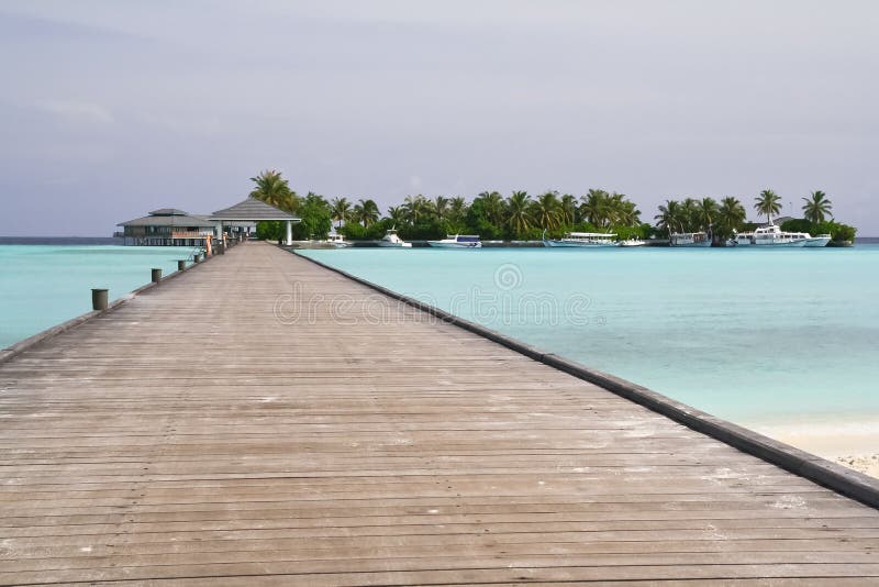 Pier at the Tropical Island Stock Image - Image of idyllic, cloud: 22286517