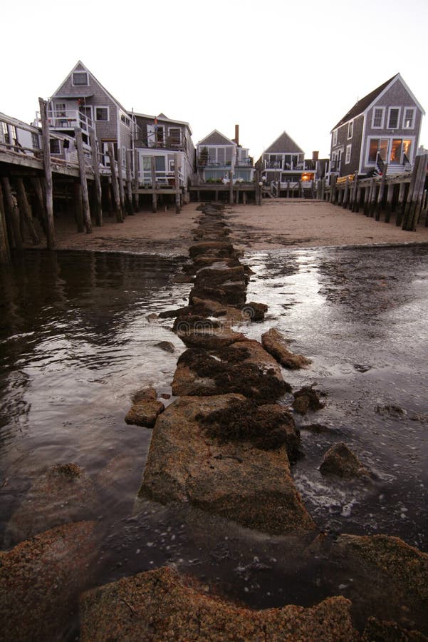 Pier View stock image. Image of rocks, homes, sand, beach - 3193511
