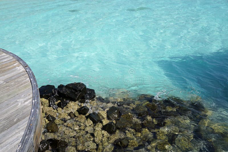 Pier View on a Maldive Island Stock Image - Image of escape, dream ...
