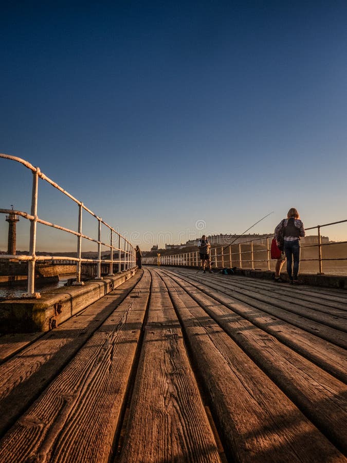 Pier in Whitby, Yorkshire England Editorial Image - Image of bridge ...