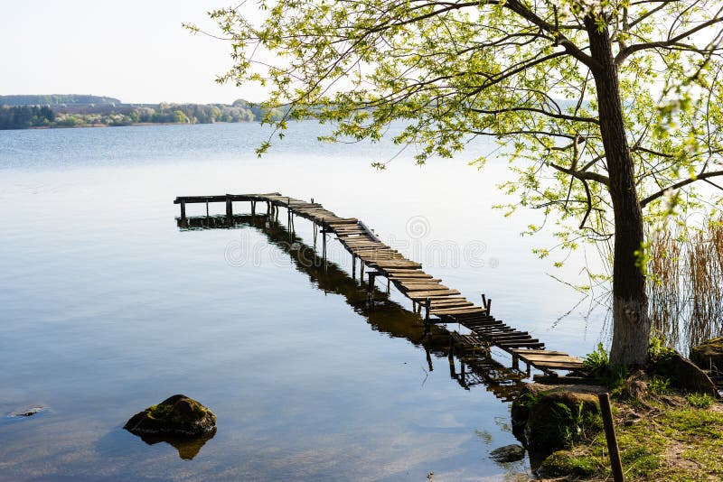 Pier, Wooden Platform Panton by the River. Stock Photo - Image of ...