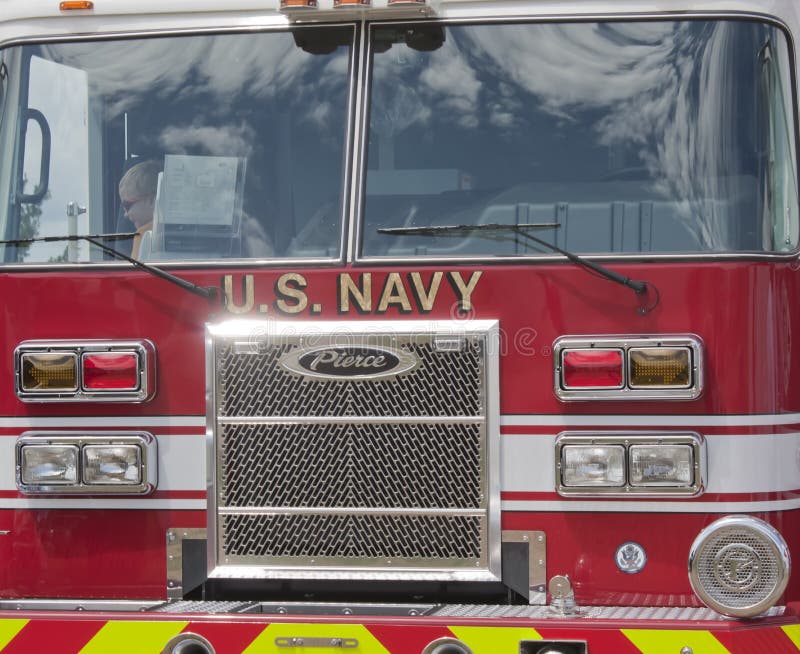Pierce Fire Truck Marked US Navy Pearl Harbor Up Close Editorial ...