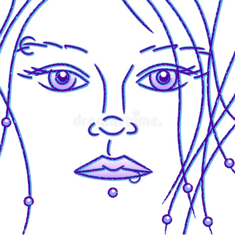 Pierced girl sketch stock vector. Illustration of goth - 21356772