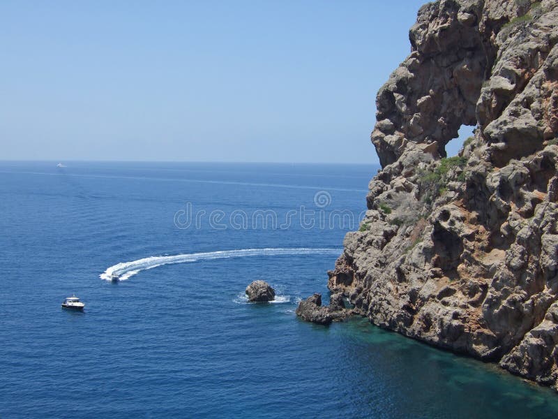 Pierced Rock at Sa Foradada, Majorca Stock Image - Image of ...