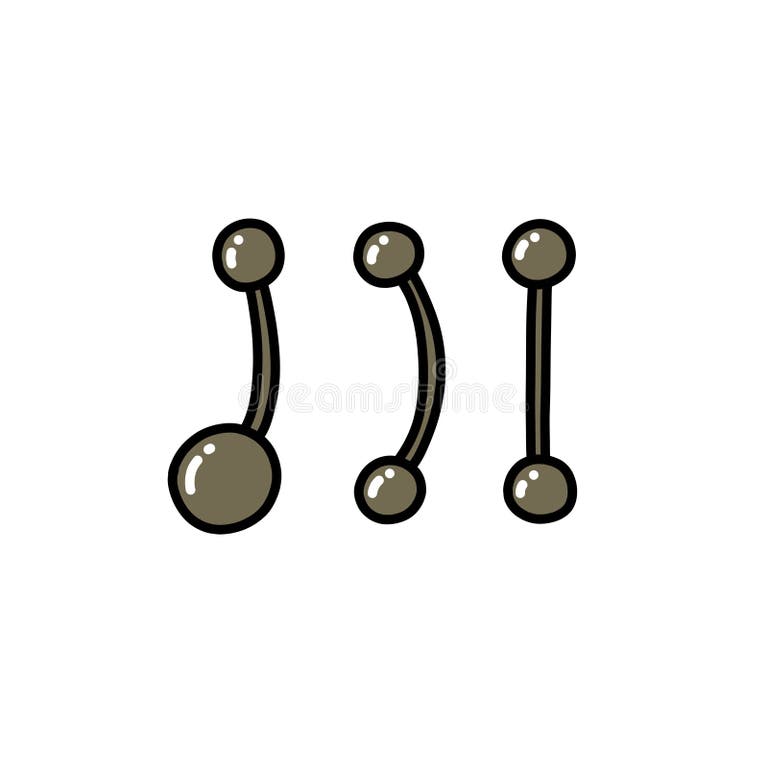 Piercing Earring Doodle Icon, Vector Illustration Stock Illustration ...