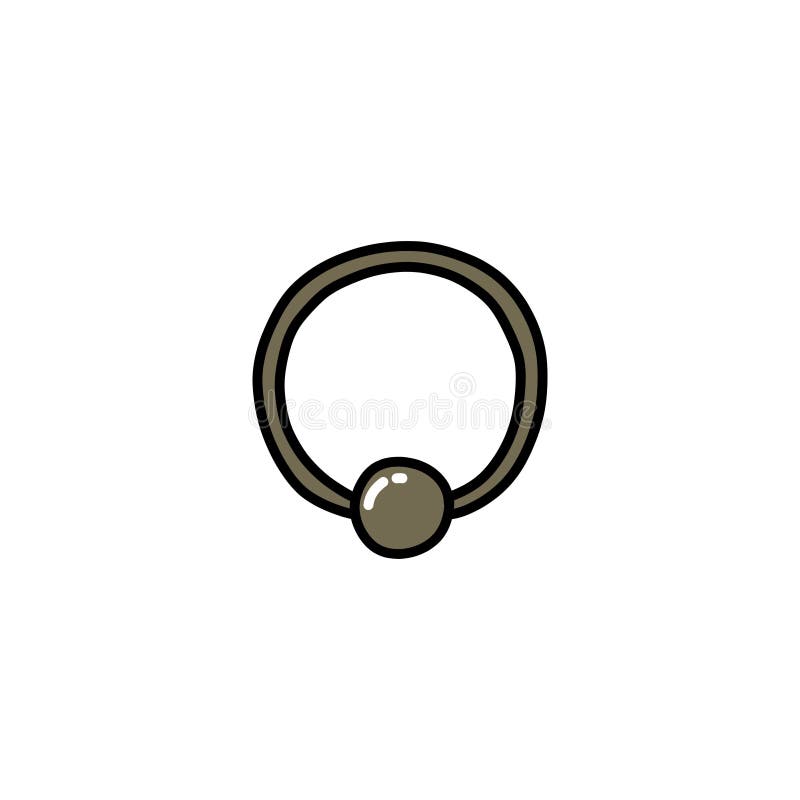 Ear Piercing Doodle Icon, Vector Illustration Stock Illustration ...