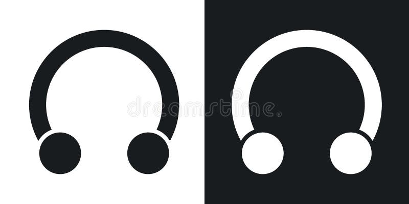 Piercing Icon Set. Ear Pierce Vector Symbol. Solid Metallic Curve ...