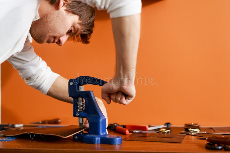 Piercing leather stock image. Image of labor, businessman - 88115927