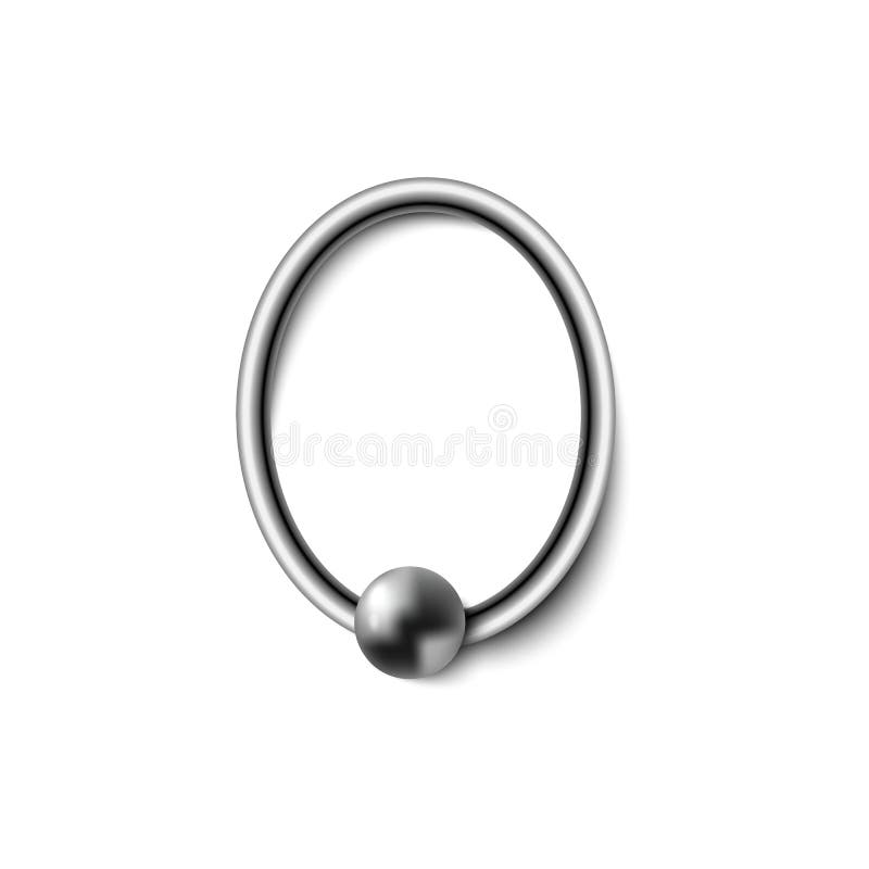 Piercing Metal Ring Accessory Template, Realistic Vector Illustration ...