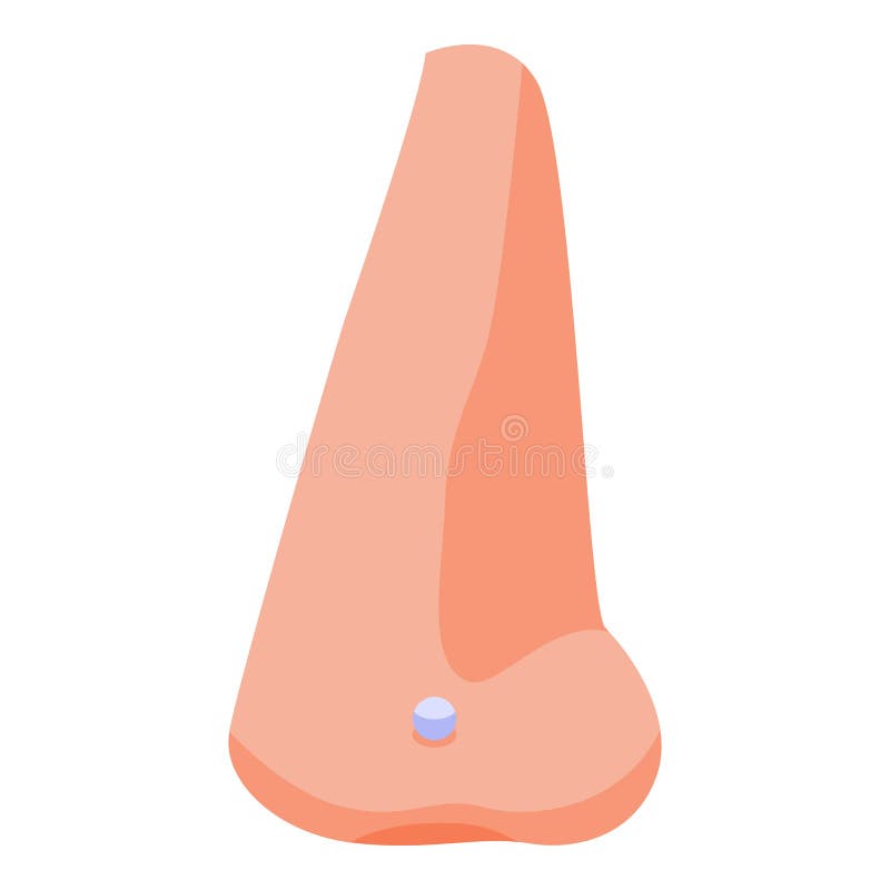 Piercing of Nose Vector Icon.Outline Vector Icon Isolated on White ...