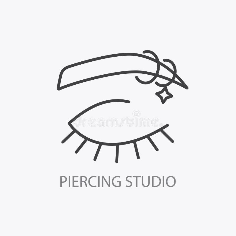 Piercing Studio Logo Template. Pierced Ear Stock Vector - Illustration ...