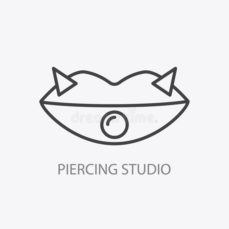 Piercing Studio Logo Template. Pierced Tongue Icon Stock Vector ...