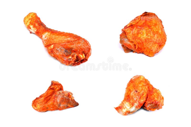 Pierna, Ala Y Pecho Adobados Sin Procesar De Pollo Imagen de archivo ...