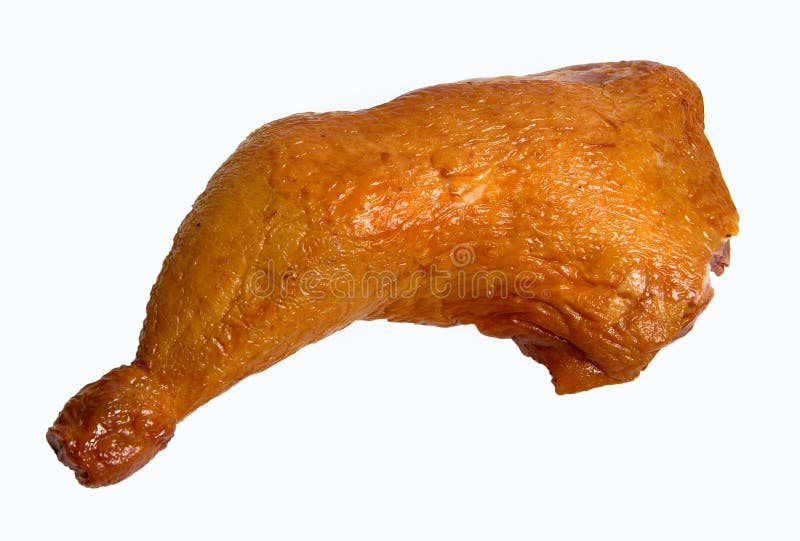 Pierna De Pollo Ahumada Aislada En El Fondo Blanco Foto de archivo ...