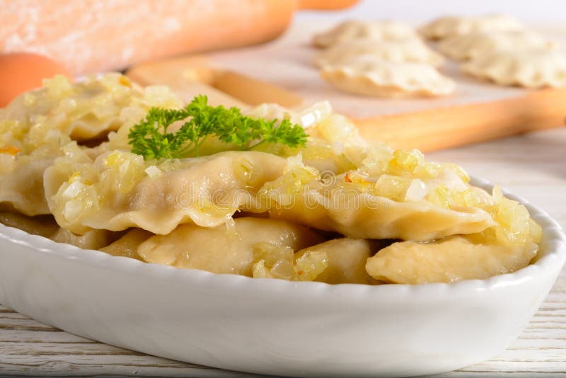Pierogi.Polish dish stock photo. Image of fried, baked - 27115930