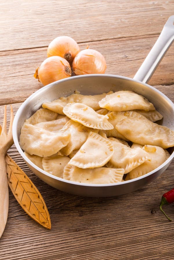 Pierogi.Polish dish stock image. Image of close, onion - 28554973