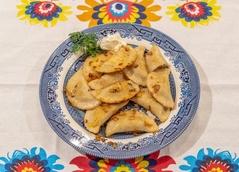 Pierogi served on a plate stock photo. Image of kitchen - 139139644