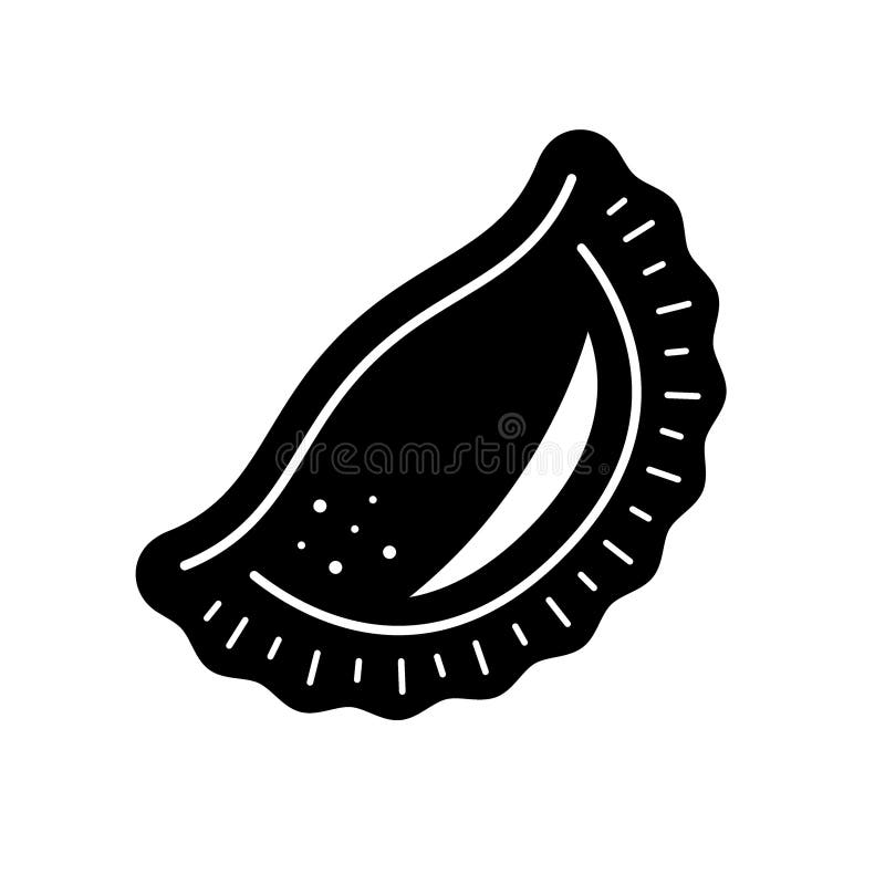 Pierogi Vector Icon in Black Style Isolated on White Background Stock ...