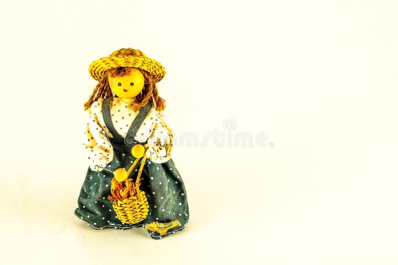 Pierrot Toy Doll on White Background Stock Photo - Image of souvenir ...