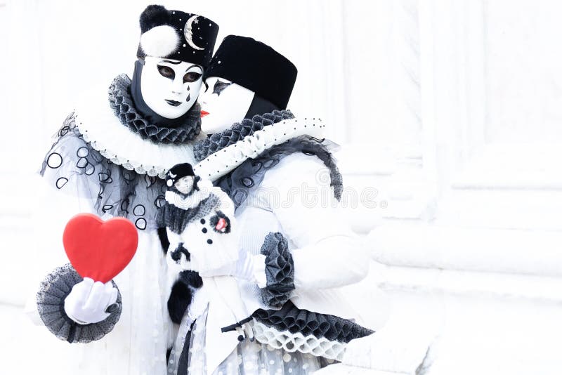 Pierrots in Venice stock photo. Image of working, heart - 267500626