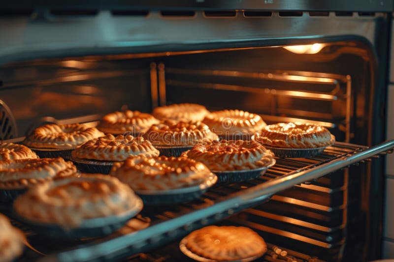 Pies Baking in the Oven. Perfect for Food and Cooking-related Projects ...
