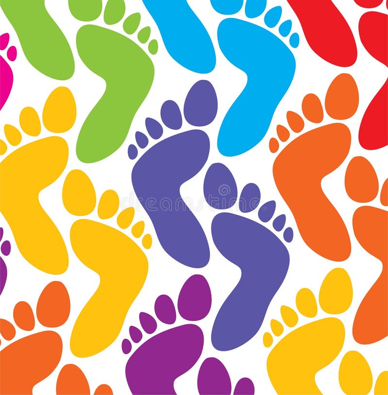Pares de pies de colores ilustración del vector. Ilustración de ...