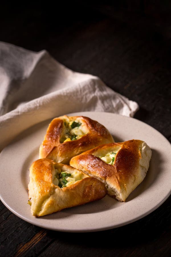 Pies in the Form of a Triangle Stock Photo - Image of dish, baked ...