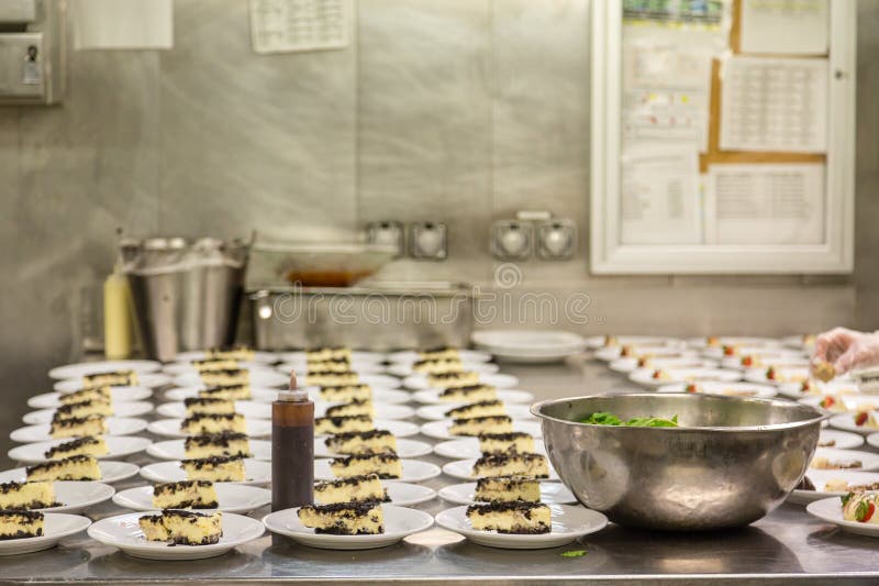 Pies and Pastries in Commercial Kitchen Stock Photo - Image of white ...