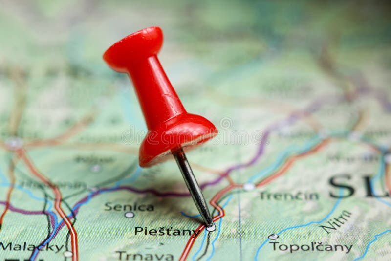Piestany, Slovakia Pin on Map Stock Image - Image of czechoslovakia ...
