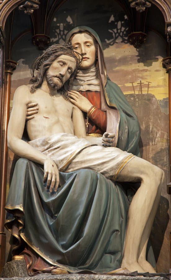 Statue of Mary Mourning for Jesus Christ Stock Image - Image of mary ...