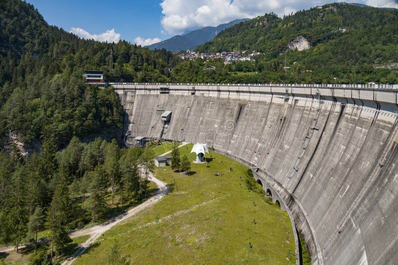 View of the Dam at Pieve Di Cadore, Veneto, Italy on August 10, 2020 ...