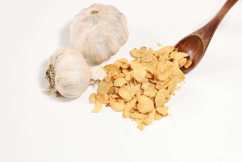 Pieza De Ajo Seco En Un Fondo Blanco Imagen de archivo - Imagen de ...
