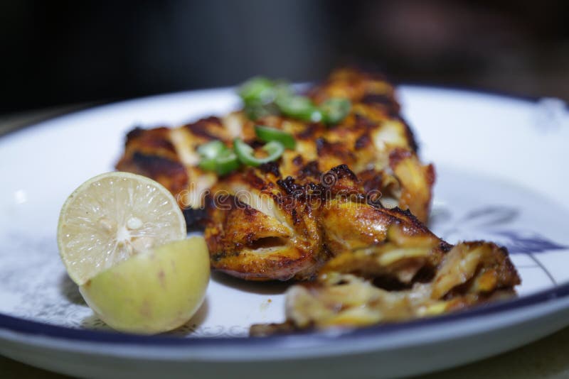 Pieza De Pollo Asado - Barbacoa Imagen de archivo - Imagen de casero ...