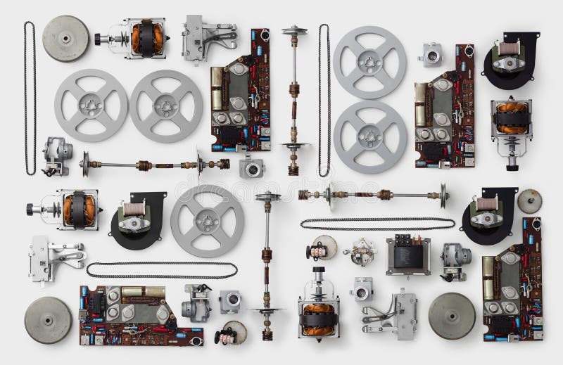 Piezas De Un Proyector De Película Del Vintage Foto de archivo - Imagen ...
