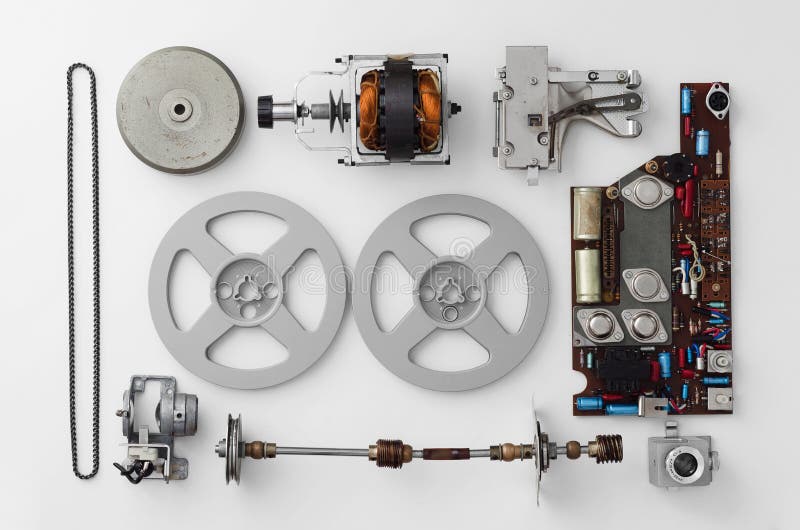 Piezas De Un Proyector De Película Del Vintage Imagen de archivo ...