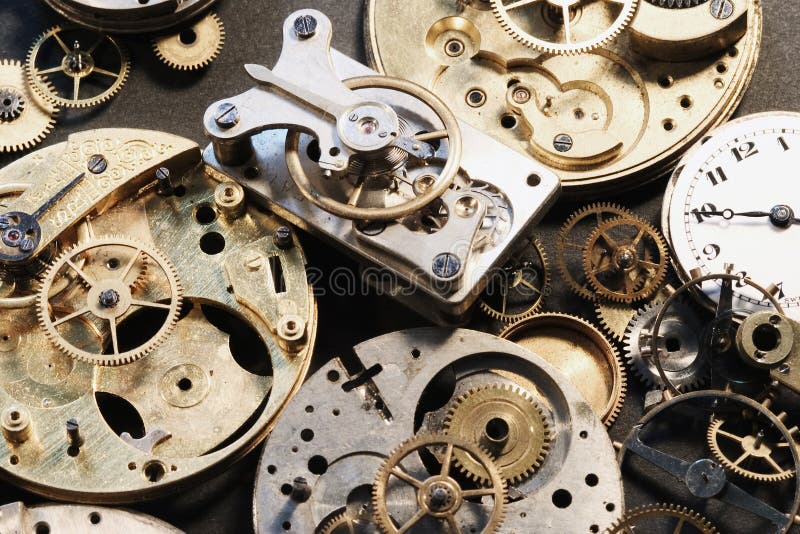Piezas del reloj imagen de archivo. Imagen de retro, primer - 27683371