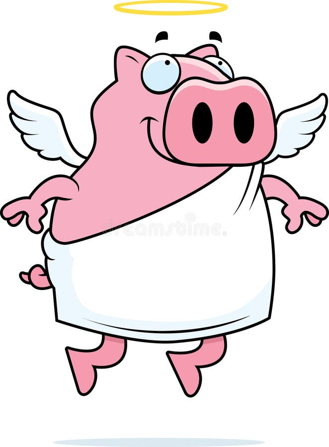 Pig Angel stock vector. Illustration of cartoon, smiling - 11987498