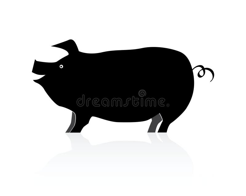 Pig Animal Vector Icon Pork Meat Stock Vector - Illustration of money ...