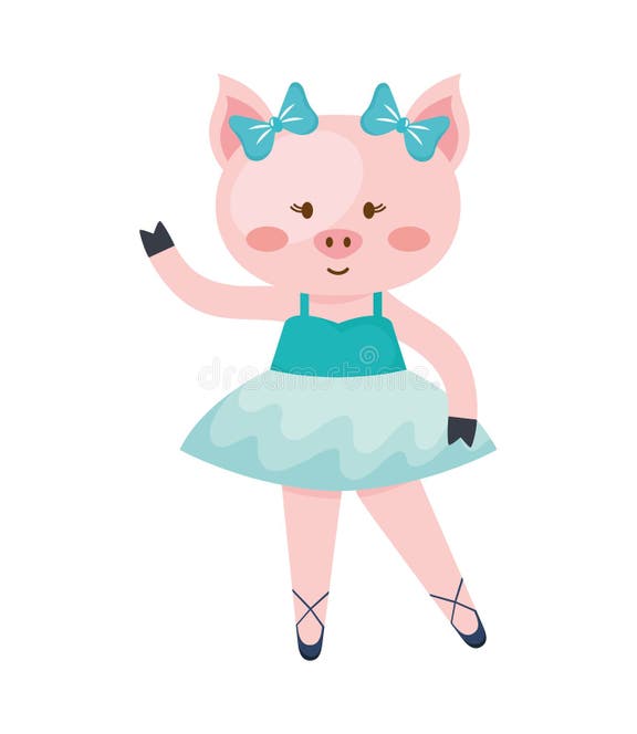 Pig ballet dancer stock vector. Illustration of happy - 284004935