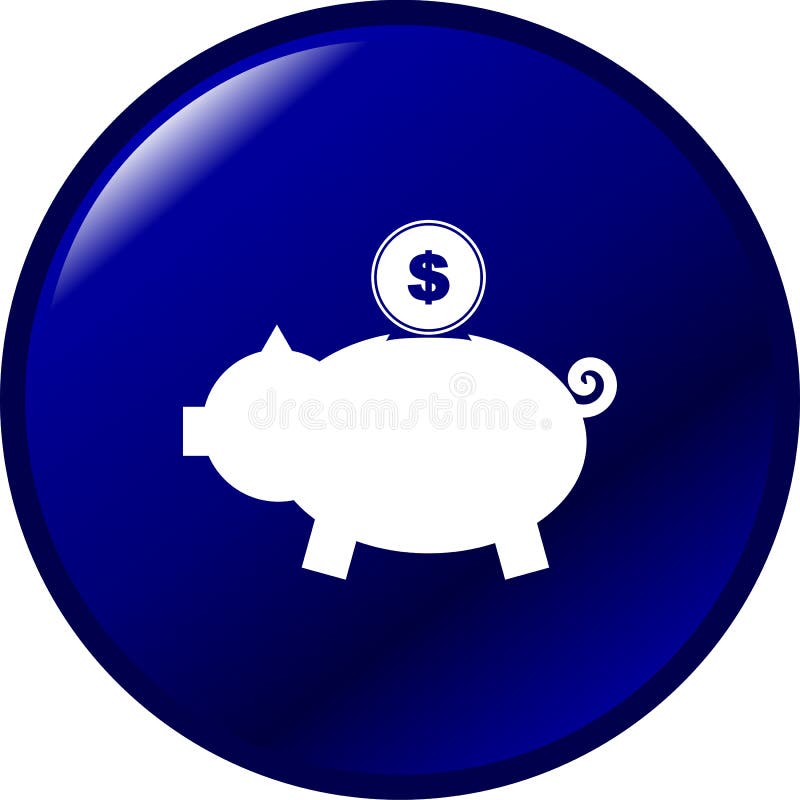 Pig Bank with Coin Vector Symbol Stock Vector - Illustration of money ...