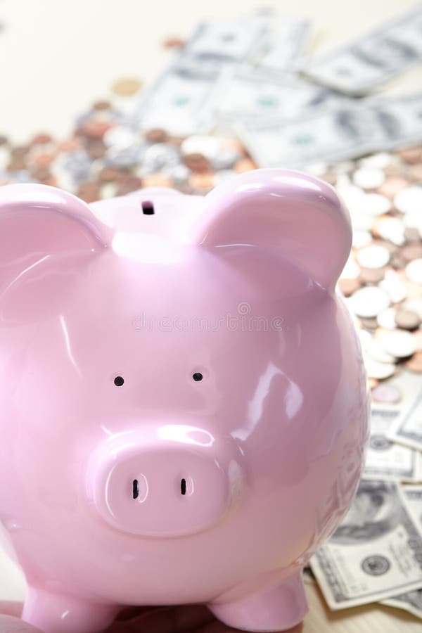 Pig bank and money stock photo. Image of dollar, success - 17821694