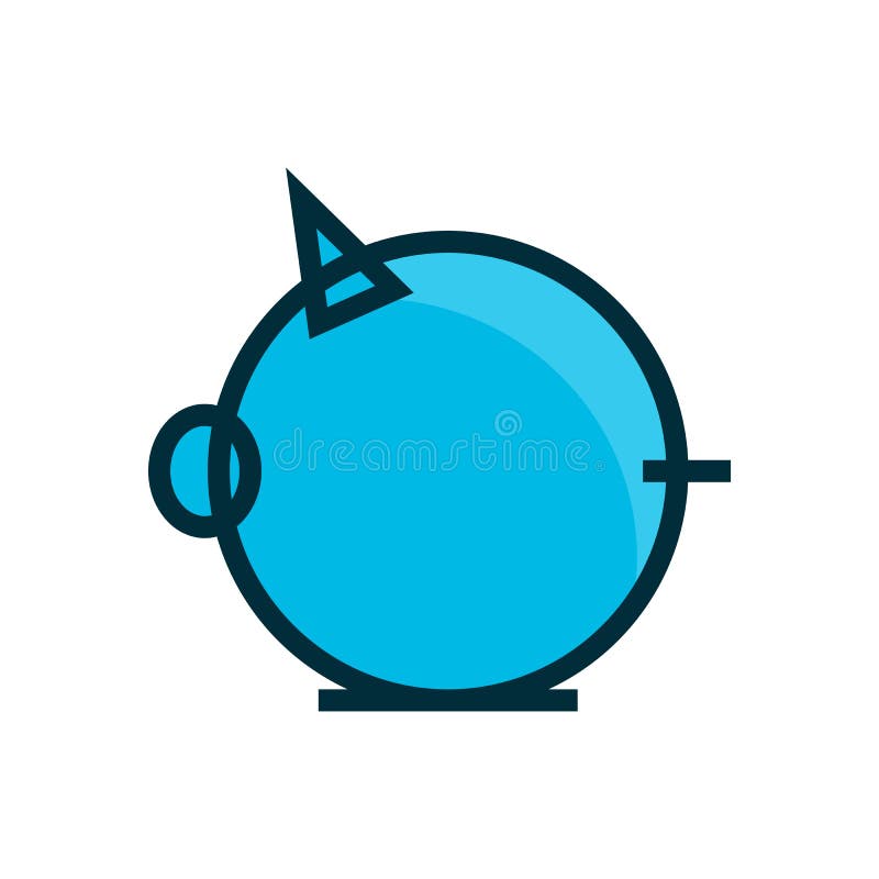 Pig Bank Symbol Blue Icon Vector Illustration Isolated on White ...