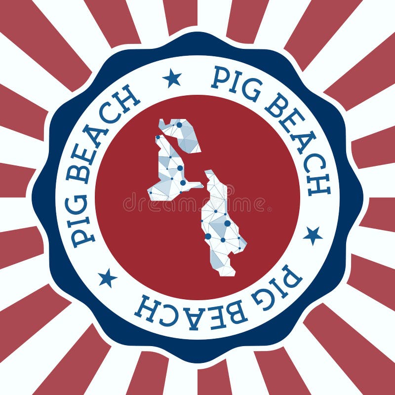 Pig Beach Badge. stock vector. Illustration of banner - 214893193
