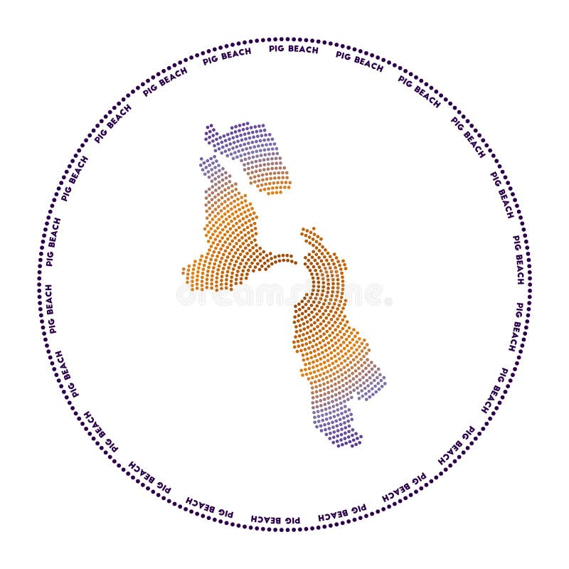 Pig Beach round logo. stock vector. Illustration of bahamian - 263378372