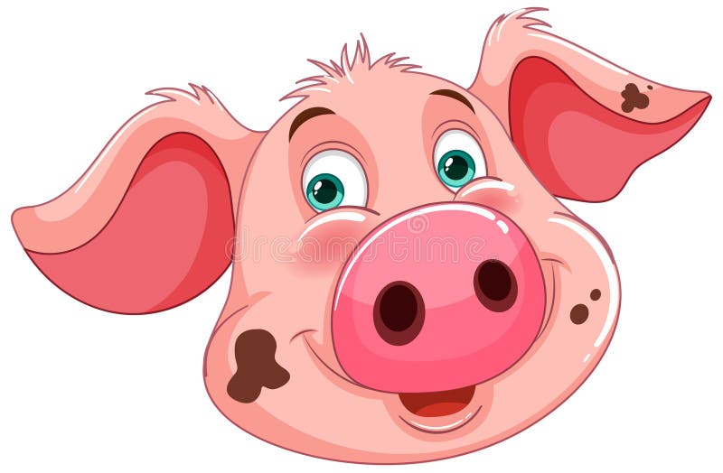 A pig with a big smile stock vector. Illustration of mammal - 307488384