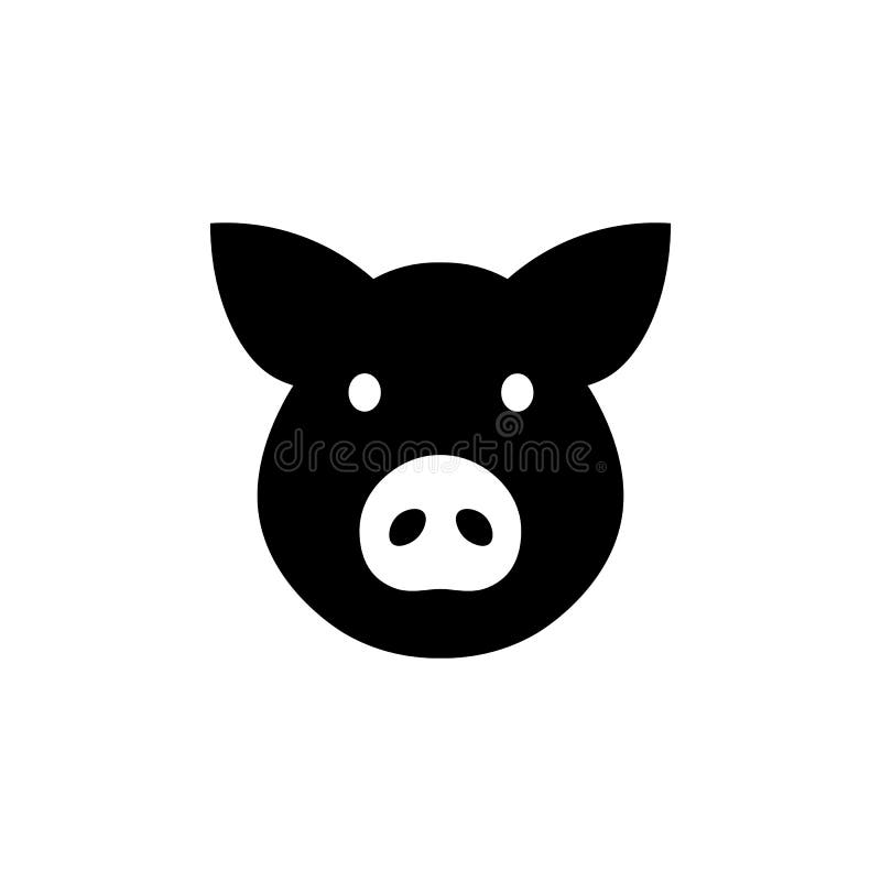 Pig Black Sign Icon. Vector Illustration Eps 10 Stock Illustration ...